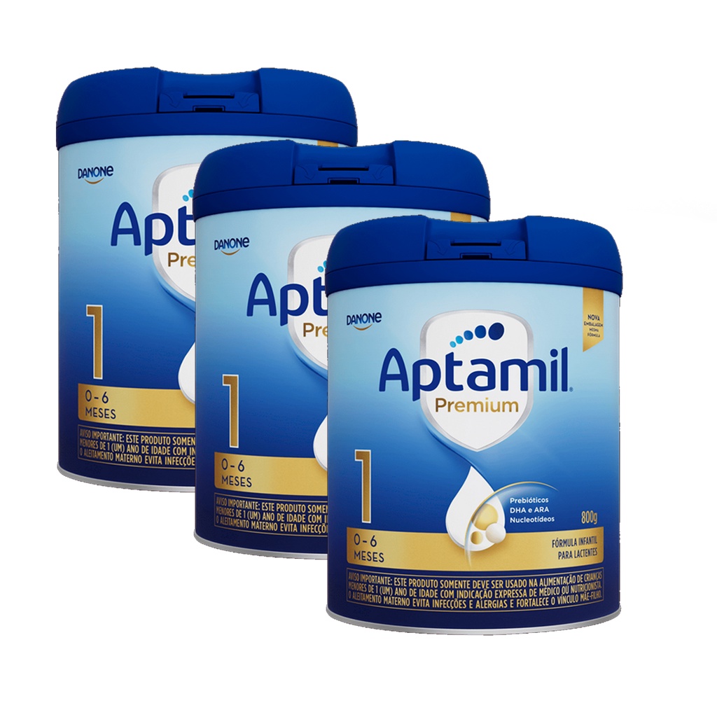 Kit Com 3 Aptamil Premium 1 Fórmula Infantil 800g | Shopee Brasil