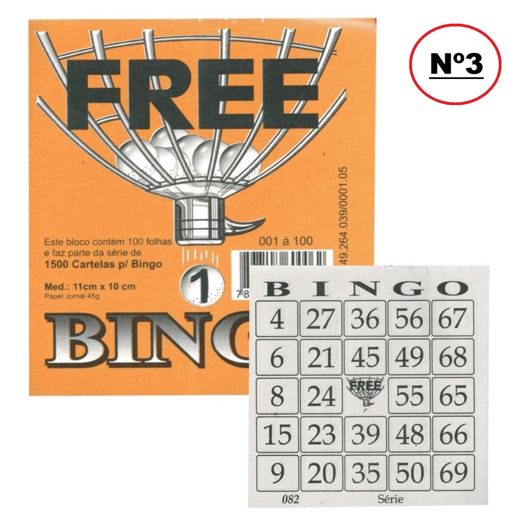 Cartela de Bingo Free C/100 Folhas | Shopee Brasil