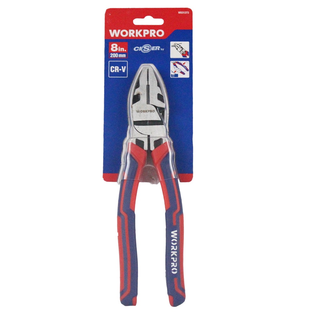 Alicate Universal 8pol - 200mm Cromo Vanadio WorkPro - Faz a Boa!