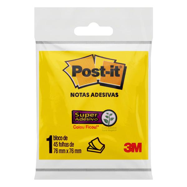 Bloco de Notas Super Adesivas Post-it, Amarelo Neon, 7.6 cm x 7.6 cm ...