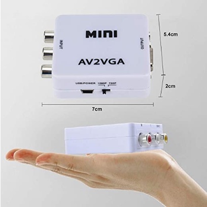 Conversor de vídeo Gamogo Mini AV2VGA AV RCA CVBS para VGA | Shopee Brasil