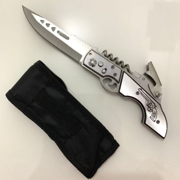 Canivete Automatico Inox Estilo Revolver C/Abridor | Shopee Brasil