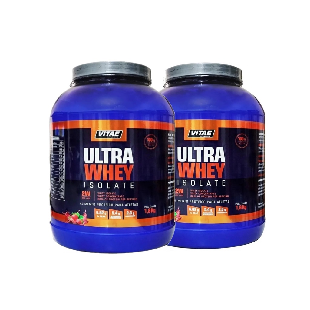 Combo 2X Ultra Whey Protein Isolate 2W Vitae Pote 1,8kg | Shopee Brasil