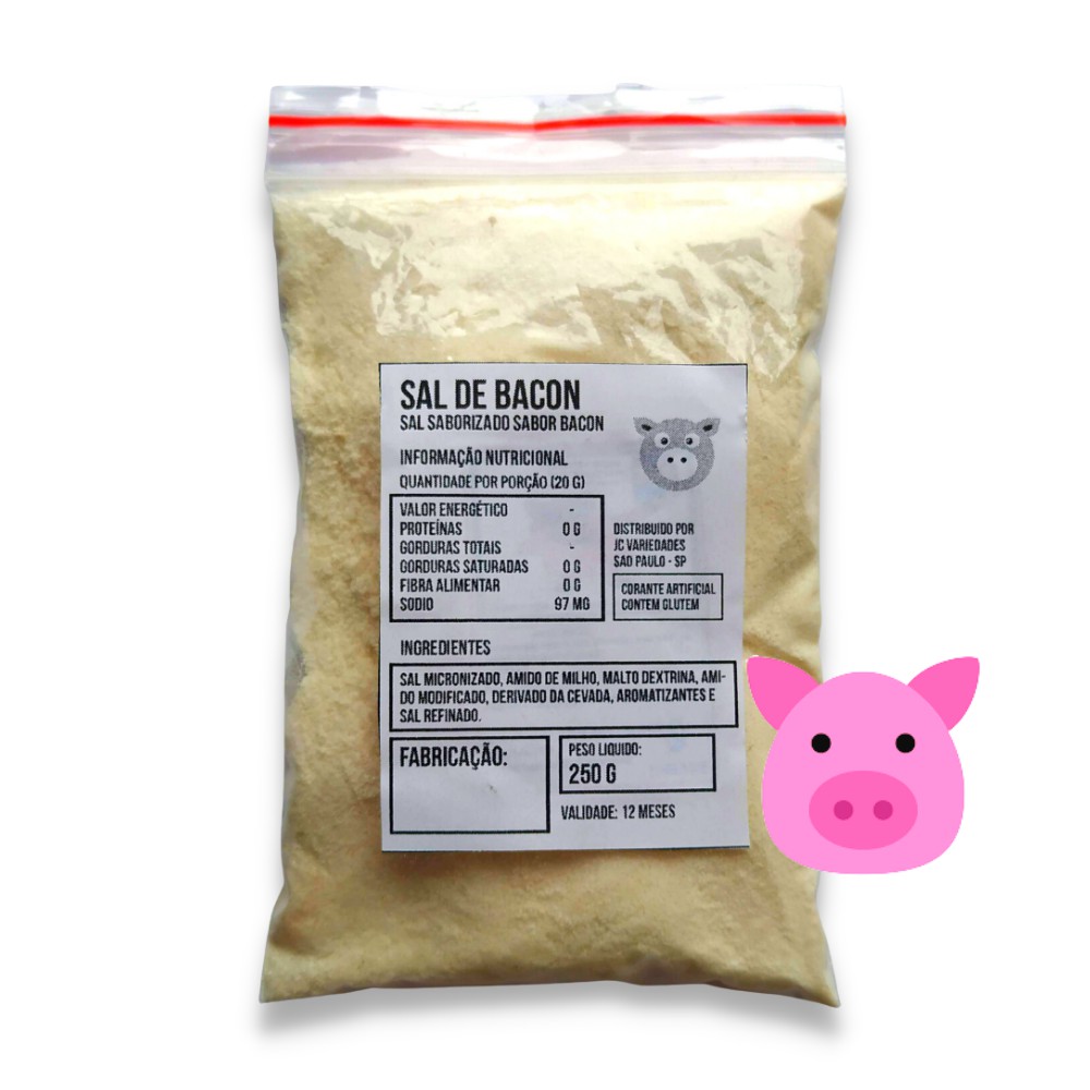 Sal de BACON 250 gramas (sal saborizador de bacon) | Shopee Brasil