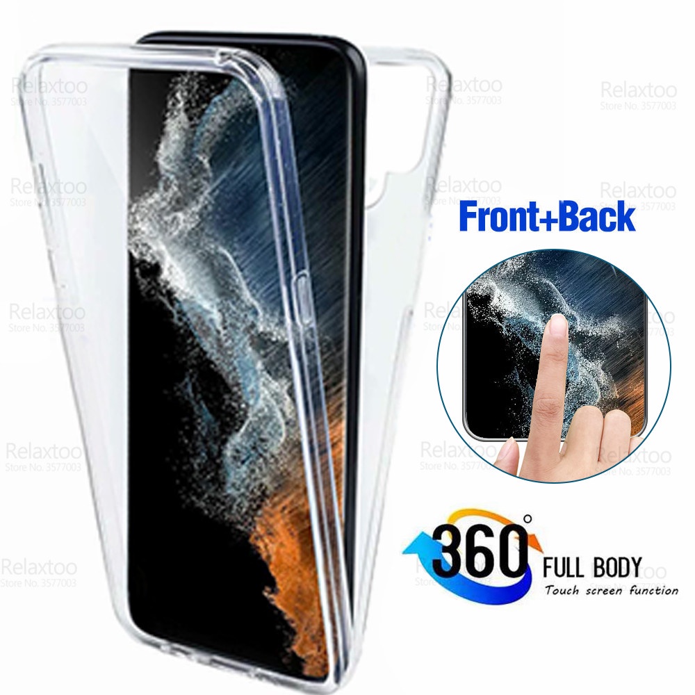 360° Clear Front PET Back Cover For Samsung Galaxy S22 Series Shockproof Case For Samsung S22 ...