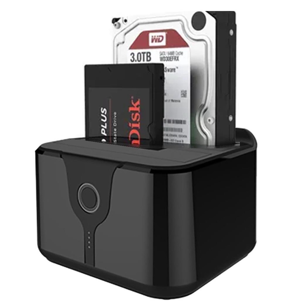 Dock Station Dual Hd Sata 2.5 E 3.5 Usb 3.0 Botão Clone - Escorrega o Preço