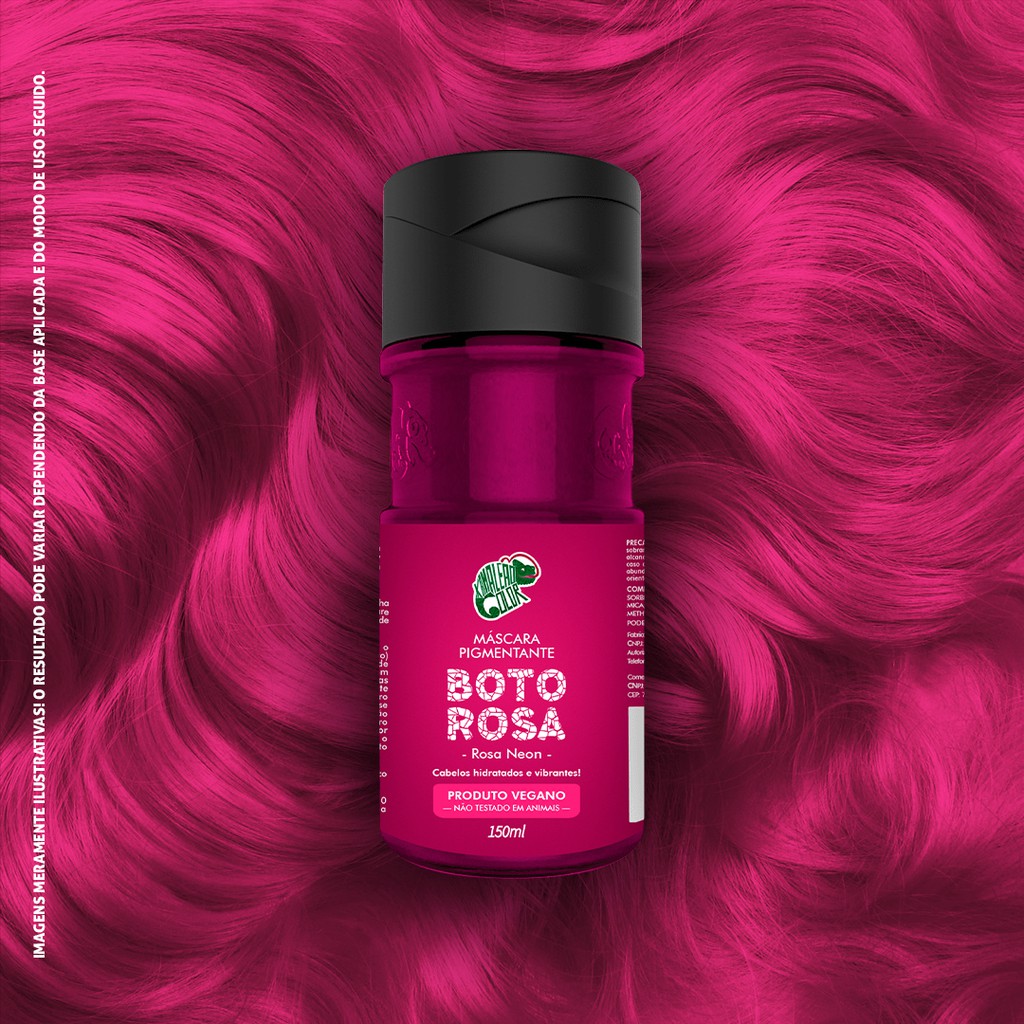 BOTO ROSA (Rosa Neon) Mascara Pigmentante Tonalizante 150ml OU Diluidor ...