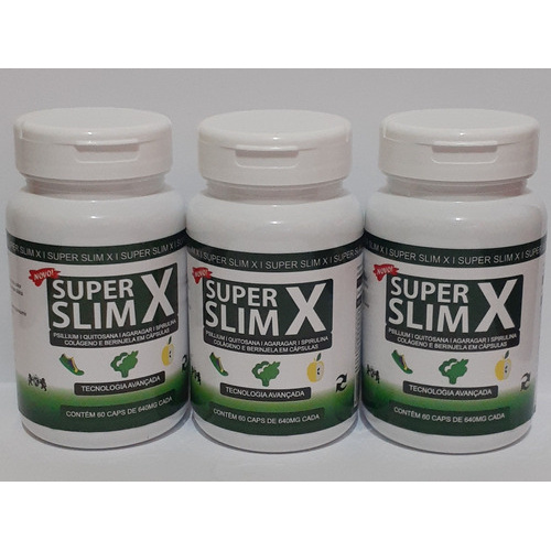 Super Slim X Original 3 Frascos 180 Cápsulas Promoção | Shopee Brasil