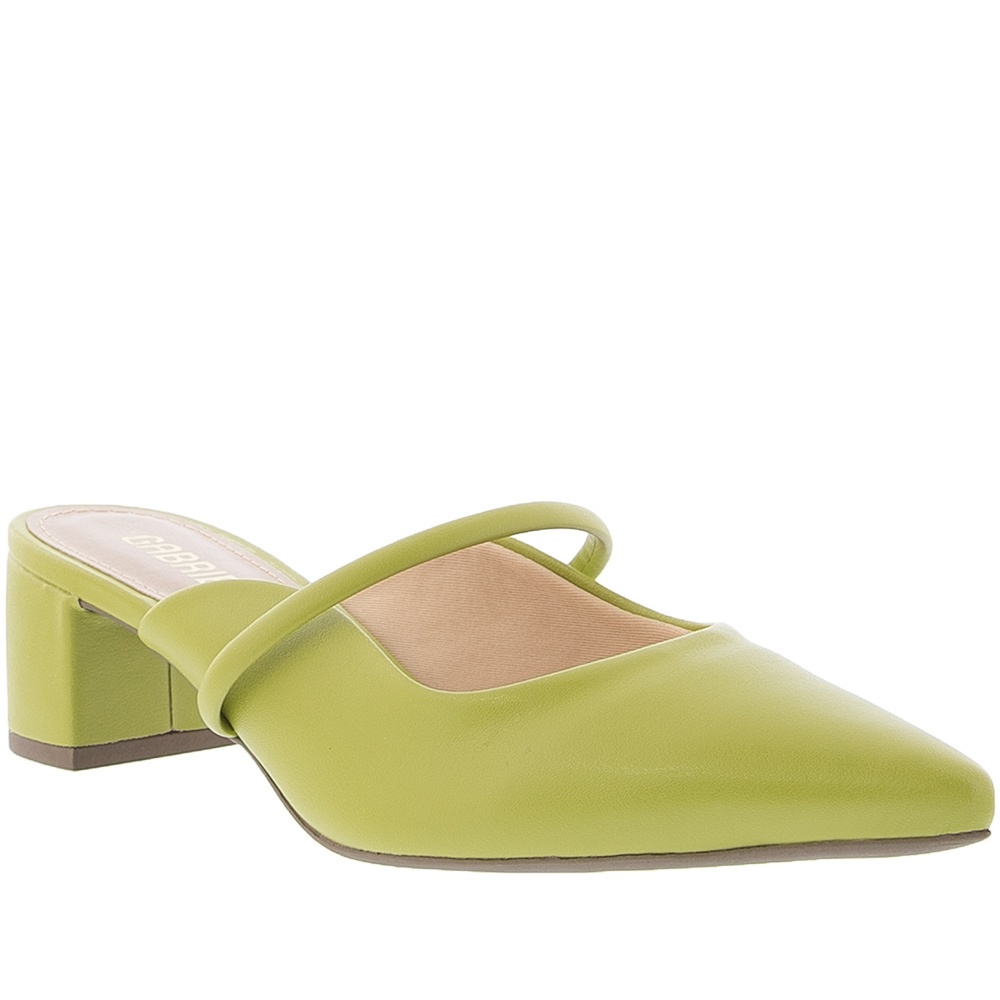 Mule Gabriela Salto Grosso Detalhe Tira Decote Verde | Shopee Brasil
