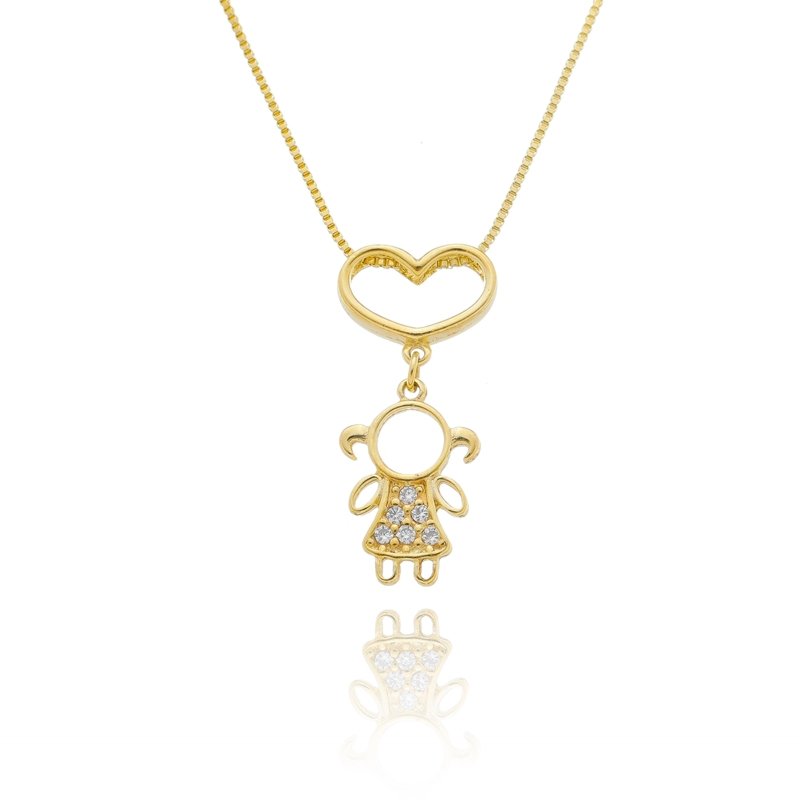 Colar Filha uma Menina Banhado Ouro 18k | Shopee Brasil
