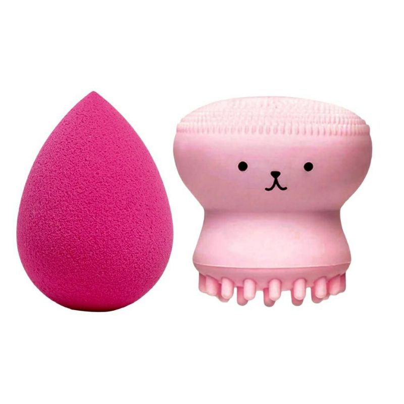 kit esponja gota + esponja polvo de limpeza facial | Shopee Brasil