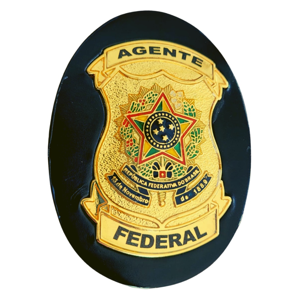 Distintivo em couro com brasão - Agente Federal | Shopee Brasil