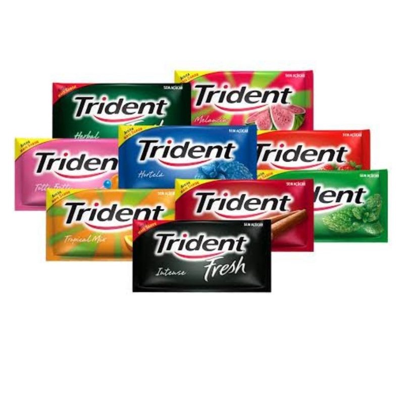 Chicletes Trident Display com 21 unidades sabores Sortidos | Shopee Brasil