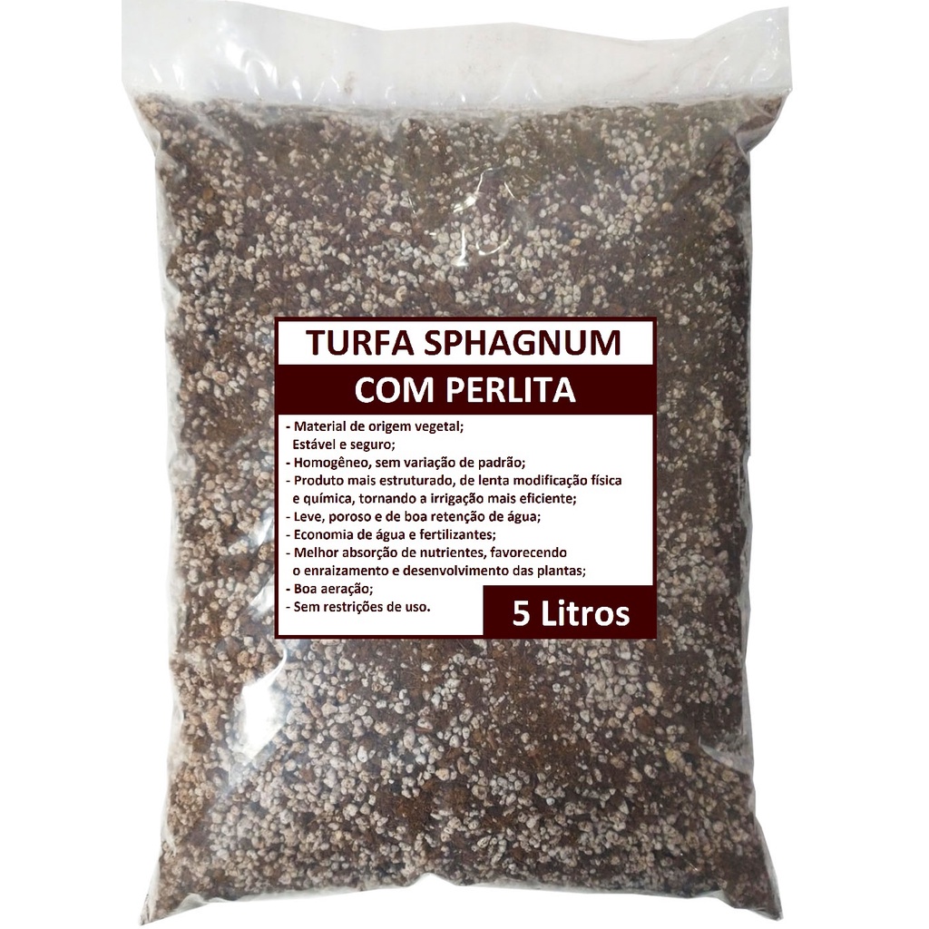 5 Litros de Substrato Turfa de Sphagnum com Perlita Sphagnotech 50/50 ...
