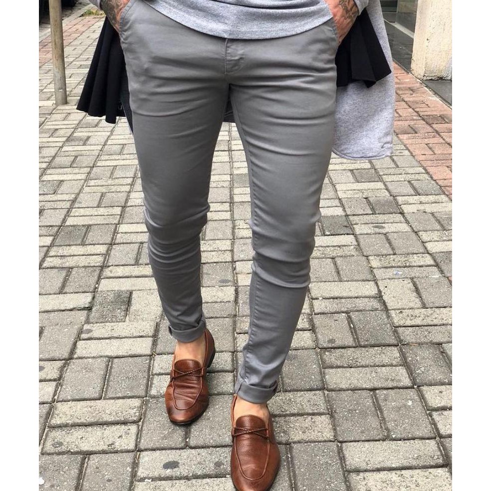 Calça Jeans Sarja Masculina Alfaiataria De Esporte Fino Escorrega O Preço
