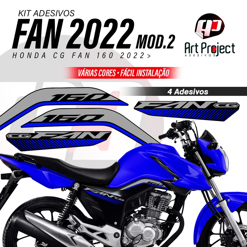 Kit Adesivos/Faixas Fan 160 - PADRÃO ORIGINAL - Varias Cores ...