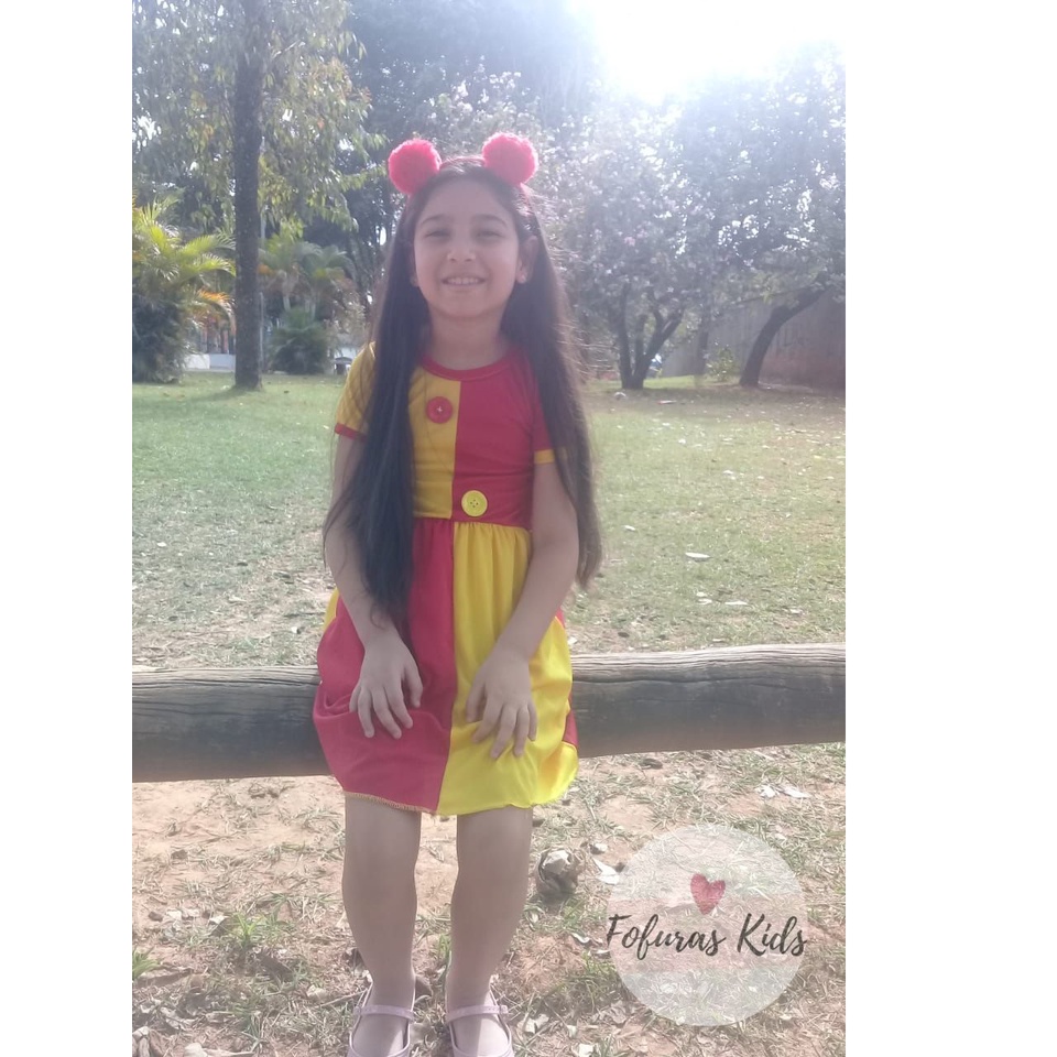 Fantasia Infantil Personagem Emília do Sítio do Picapau Amarelo | Shopee Brasil