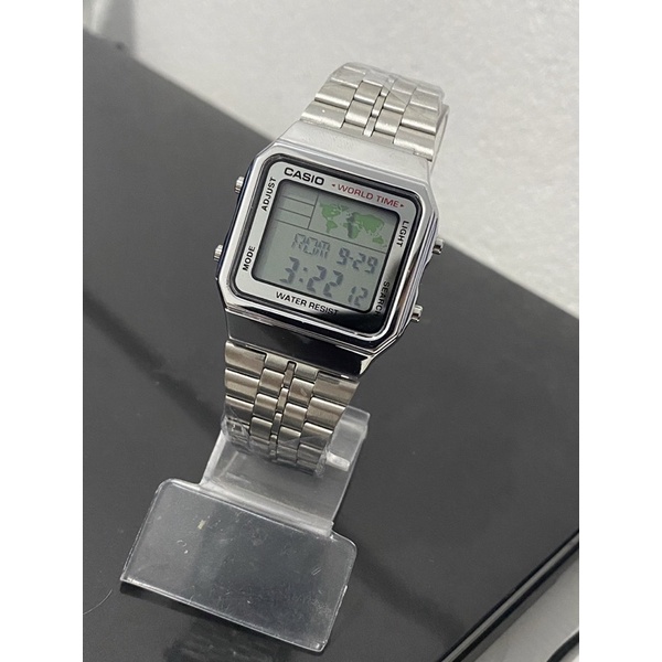 Relógio Casio Vintage A500 Prata Mapa | Shopee Brasil