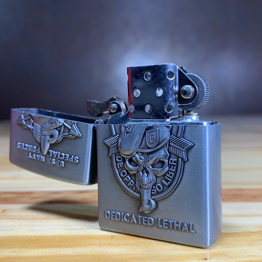 Kit 4 Isqueiro Classico Recarregavel Metalico Alto Relevo Caveira ...