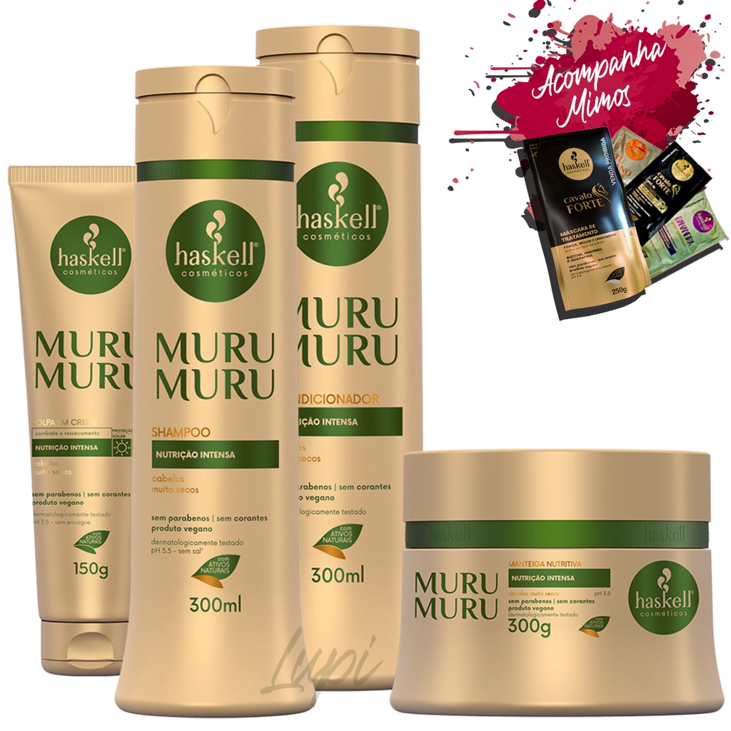Kit Haskell Murumuru Sh Cond 300ml Mascara 250 + Polpa Creme | Shopee Brasil