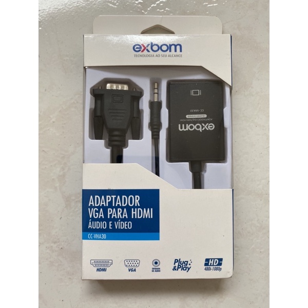 cabo adaptador VGA para HDMI novo | Shopee Brasil