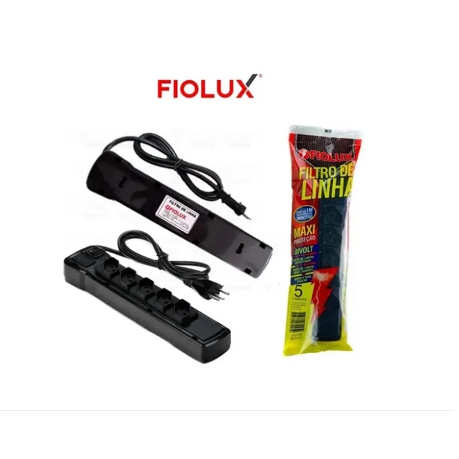Filtro de Linha 5 Tomadas Fiolux - Bivolt | Shopee Brasil