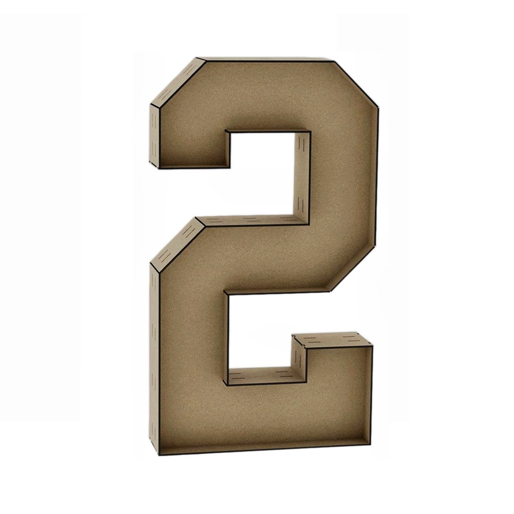 Letra Caixa Número 2 60cm MDF Decoração Festa Nome Palavra | Shopee Brasil