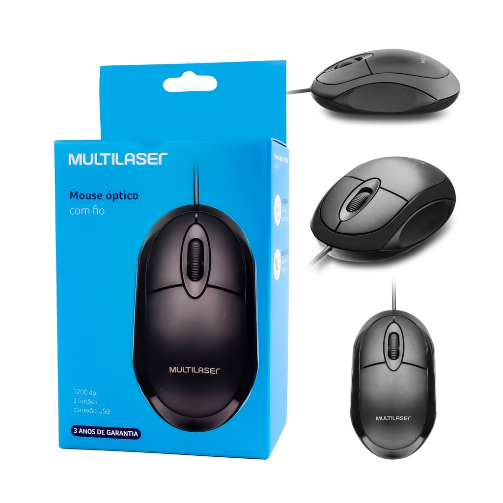 Mouse usb Multilaser MO300 + Pad Mouse Multilaser | Shopee Brasil