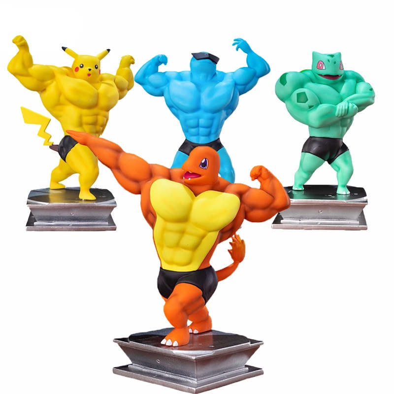 Pokemon Figuras 18 Cm GK Psyduck Muscular Pikachu Squirtle Action ...