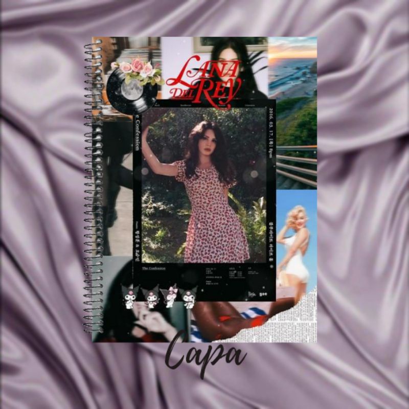 Caderno Lana del Rey Cantora Indie 10 matérias Personalizado Artesanal ...