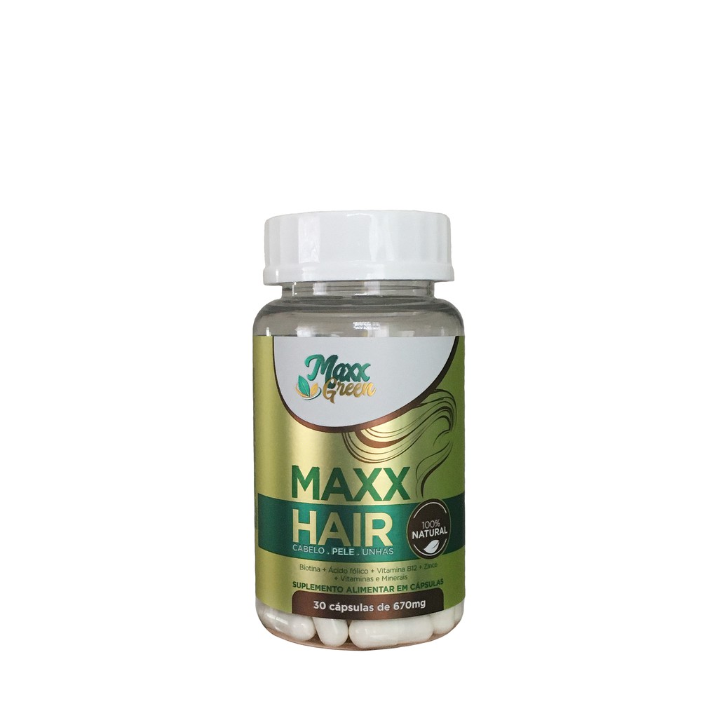 Maxx Hair - Maxx Green Suplemento Alimentar par Crescimento e Fortalecimento de Cabelos ...