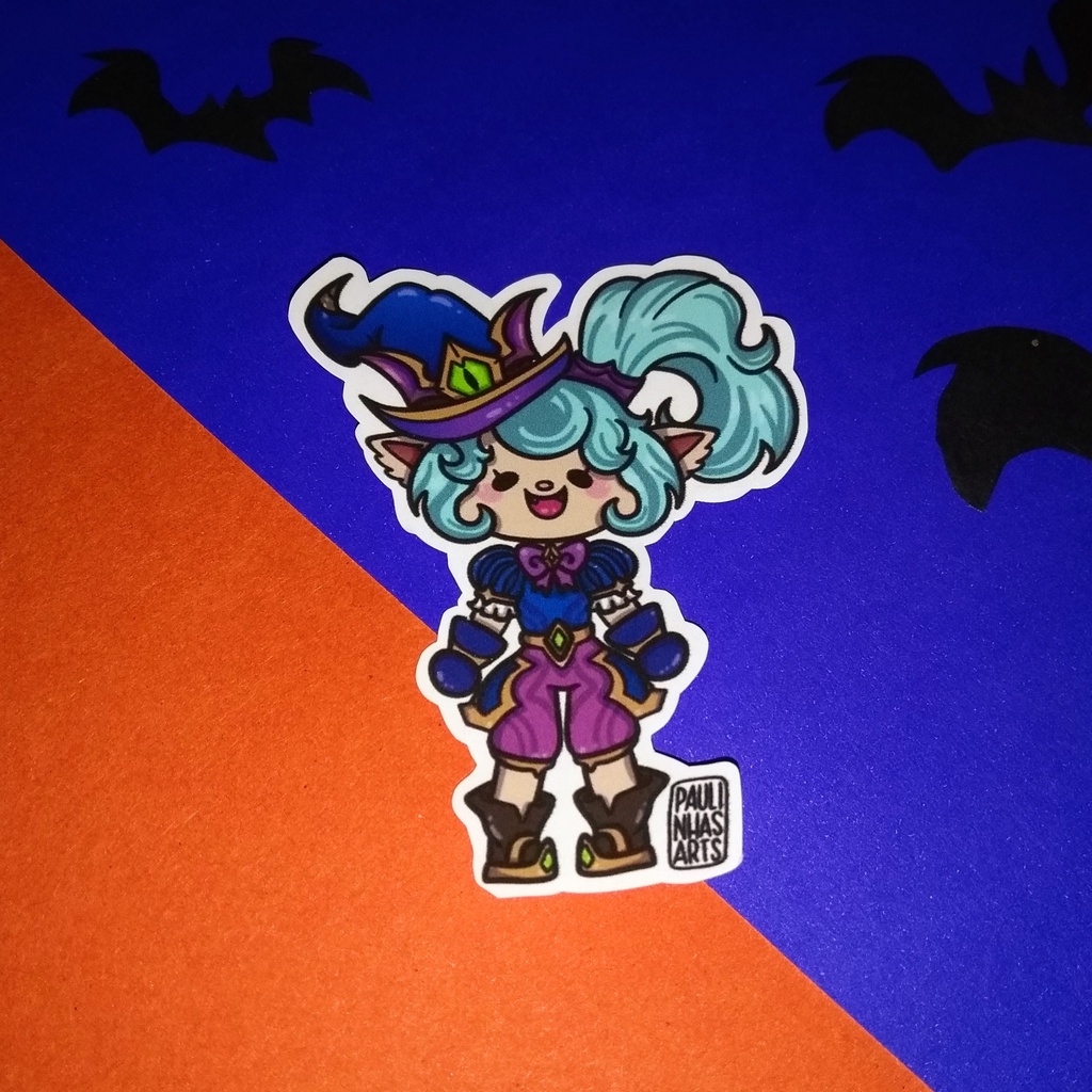 Adesivo League of Legends chibi fofo poppy bewitching feiticeira dia ...