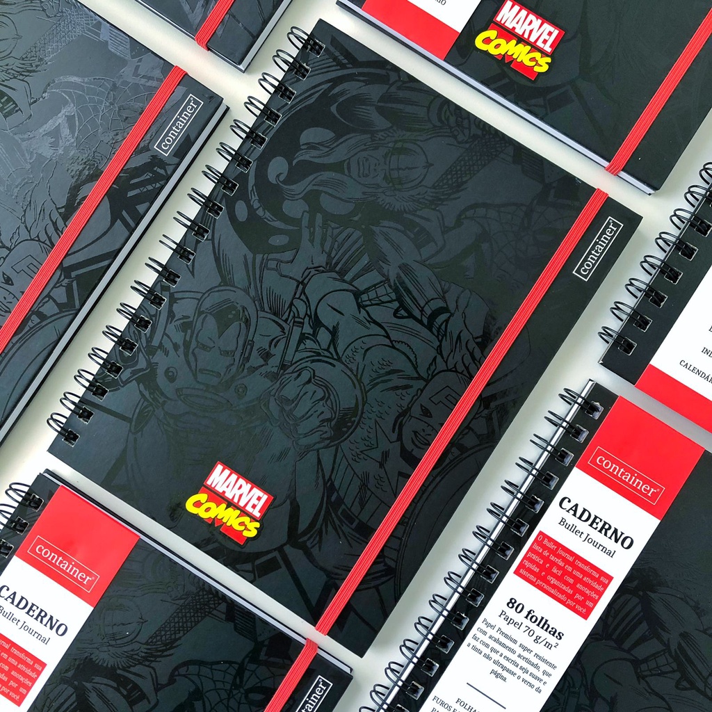 Caderno Marvel Vingadores Pautado Bullet Journal 80 Folhas Papel 70g ...