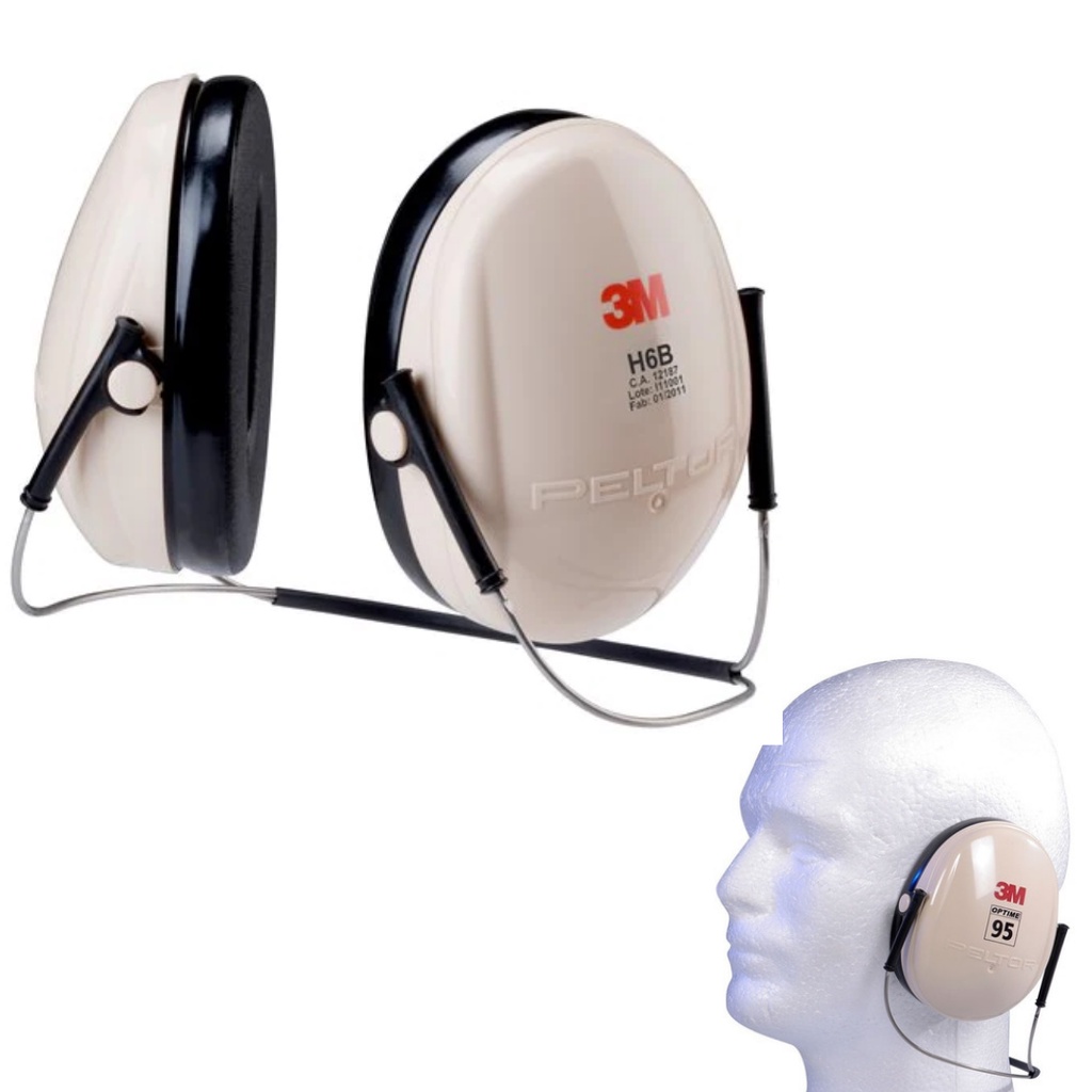 Abafador Tipo Concha 3M Aearo H6B Haste Nuca para Proteção de Ruídos ...