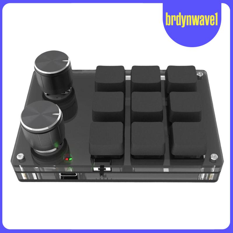 USB Mini 9-Key Gaming Keyboard Programmable 2 Knobs Keypad for Game ...