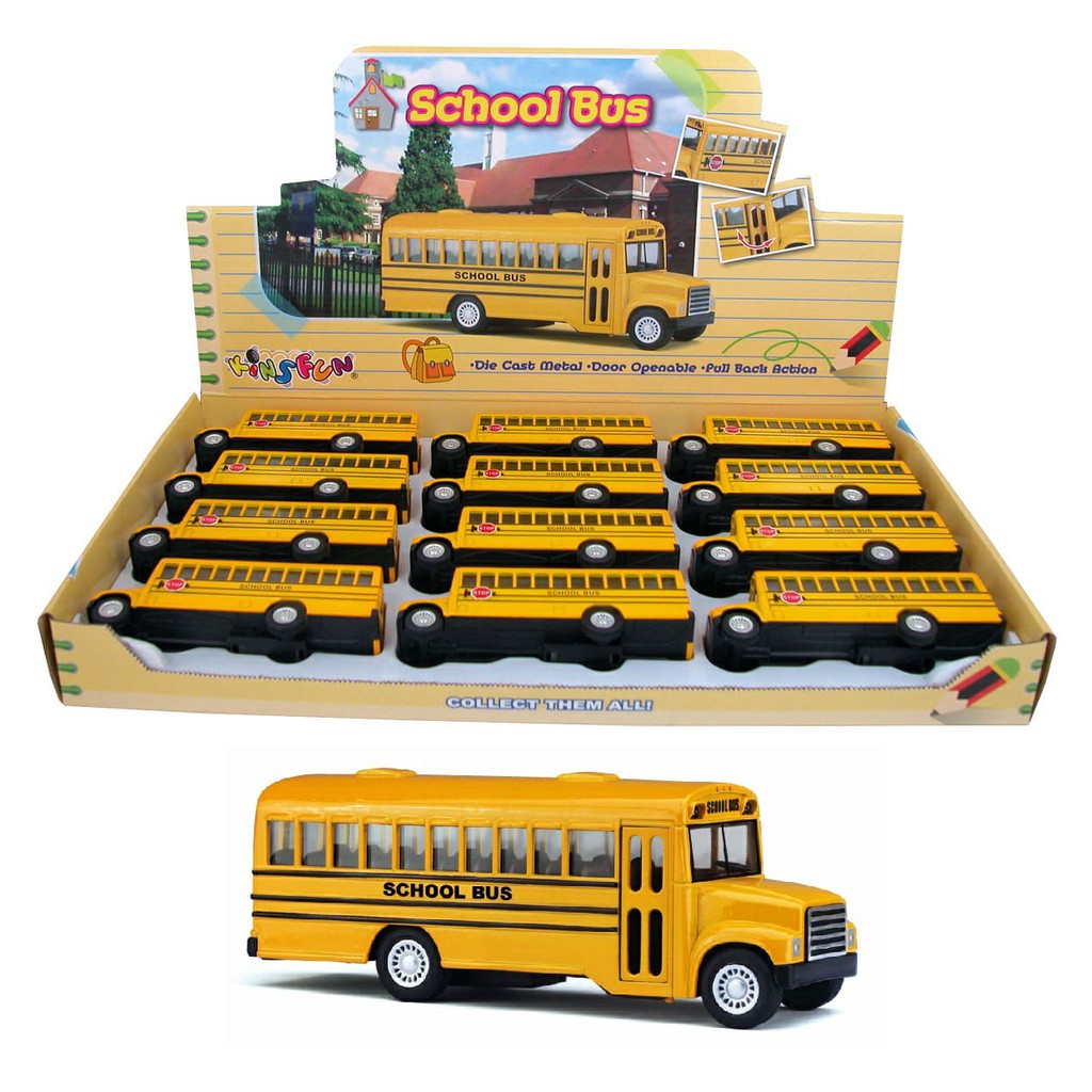 kit 12 Miniatura Onibus Escolar scholl Bus Americano | Shopee Brasil