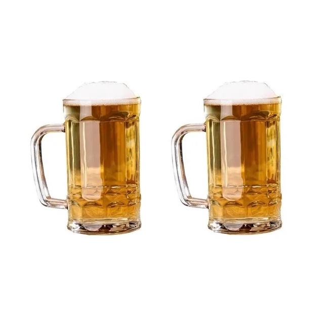 Caneca De Cerveja Chopp 400ml Vidro + Brinde | Shopee Brasil