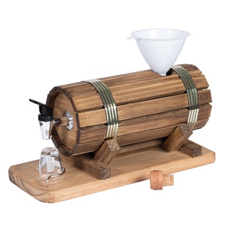 Barril pingometro rustico deitado para cachaça + funil tonel presente ...