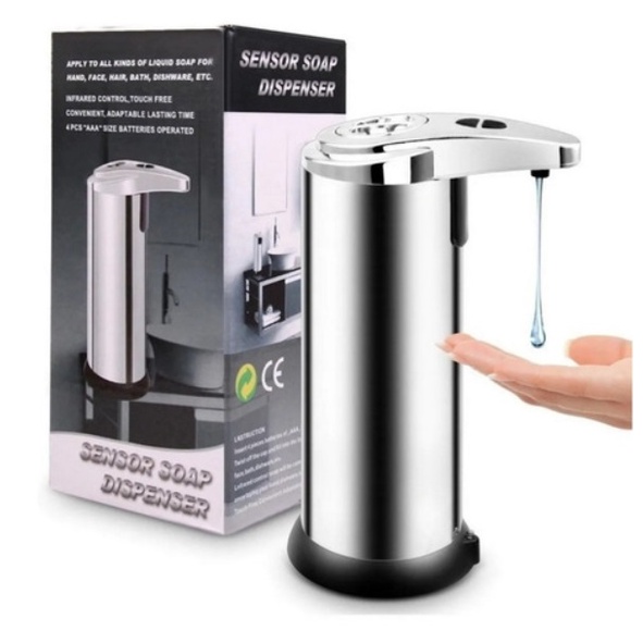 Saboneteira Automatica Dispenser Com Sensor Inox Alcool Gel 250ml Para ...