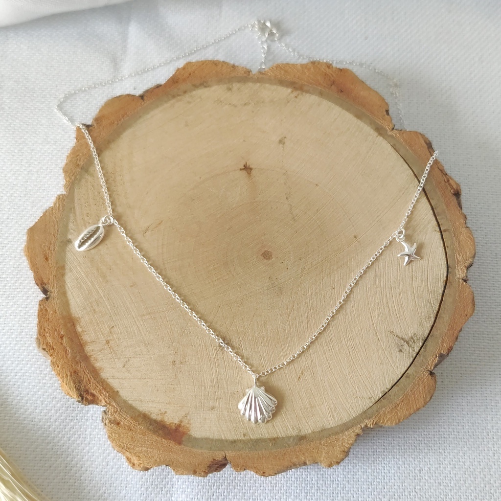 Colar Choker de Prata 925 Legítima Amuletos Praianos Gargantilha ...