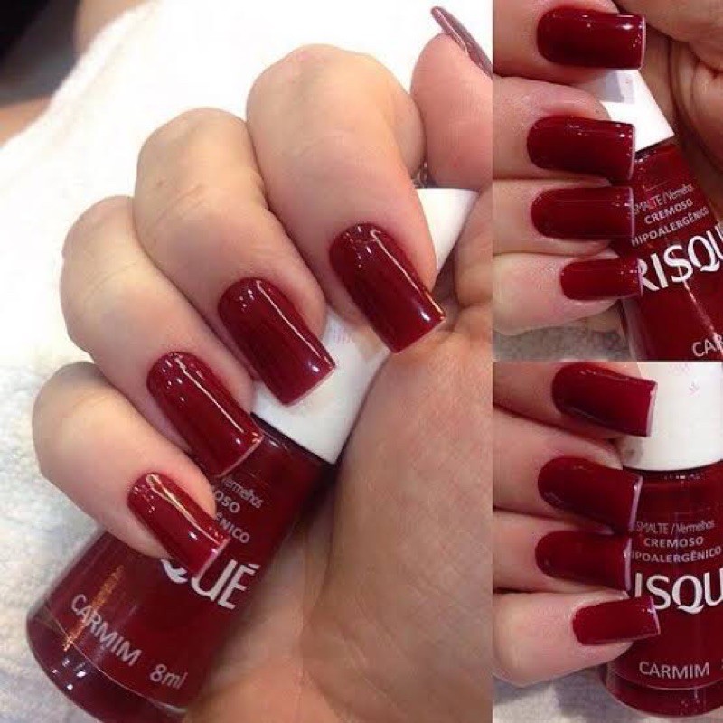 Esmalte “Risqué” - Cor Vermelho “Carmim” | Shopee Brasil
