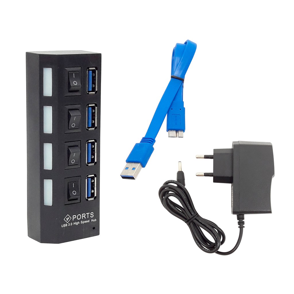Hub Usb 3.0 Hi-speed 4portas C/fonte 5 Gbps Hd Externo | Shopee Brasil