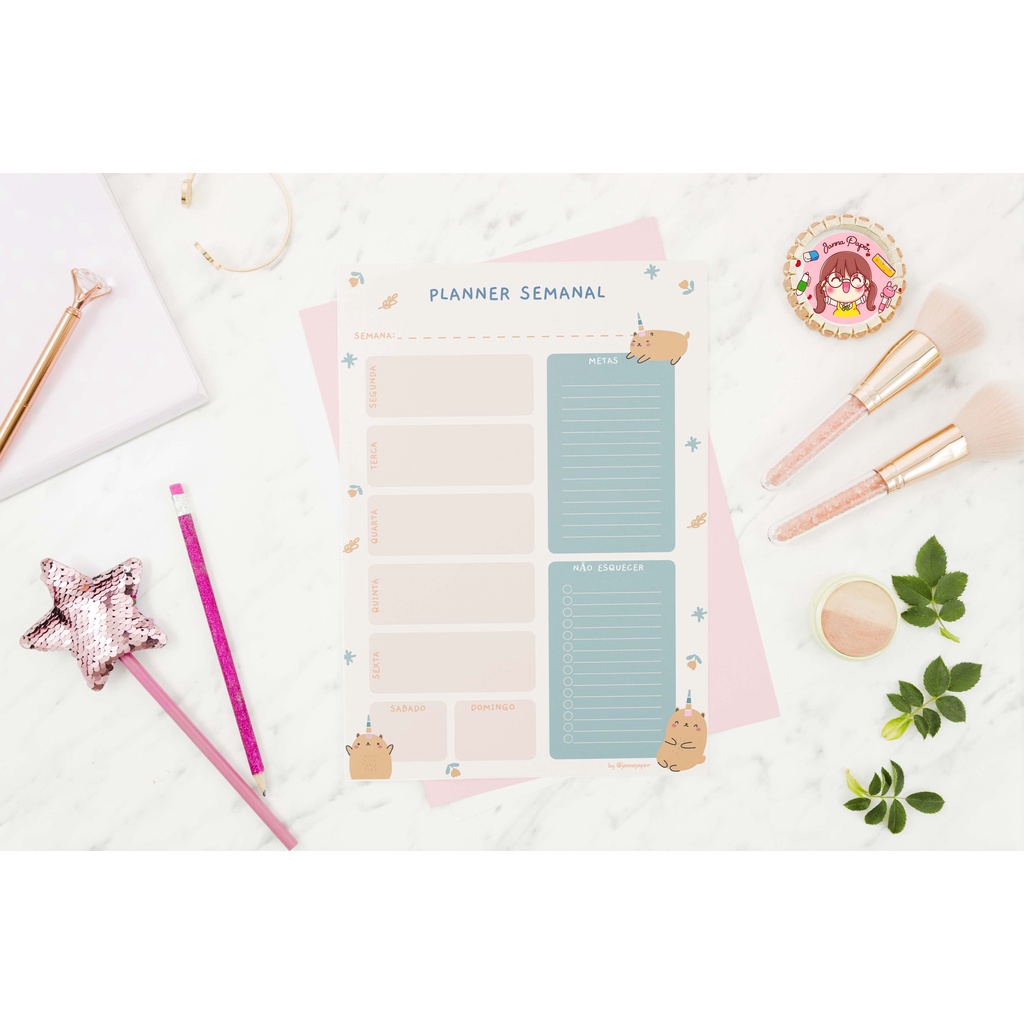 Planner Semanal Ursinhos | Shopee Brasil
