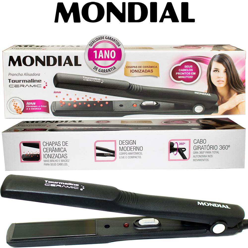 Chapinha Prancha Alisadora Profissional Mondial P-15 Bivolt | Shopee Brasil