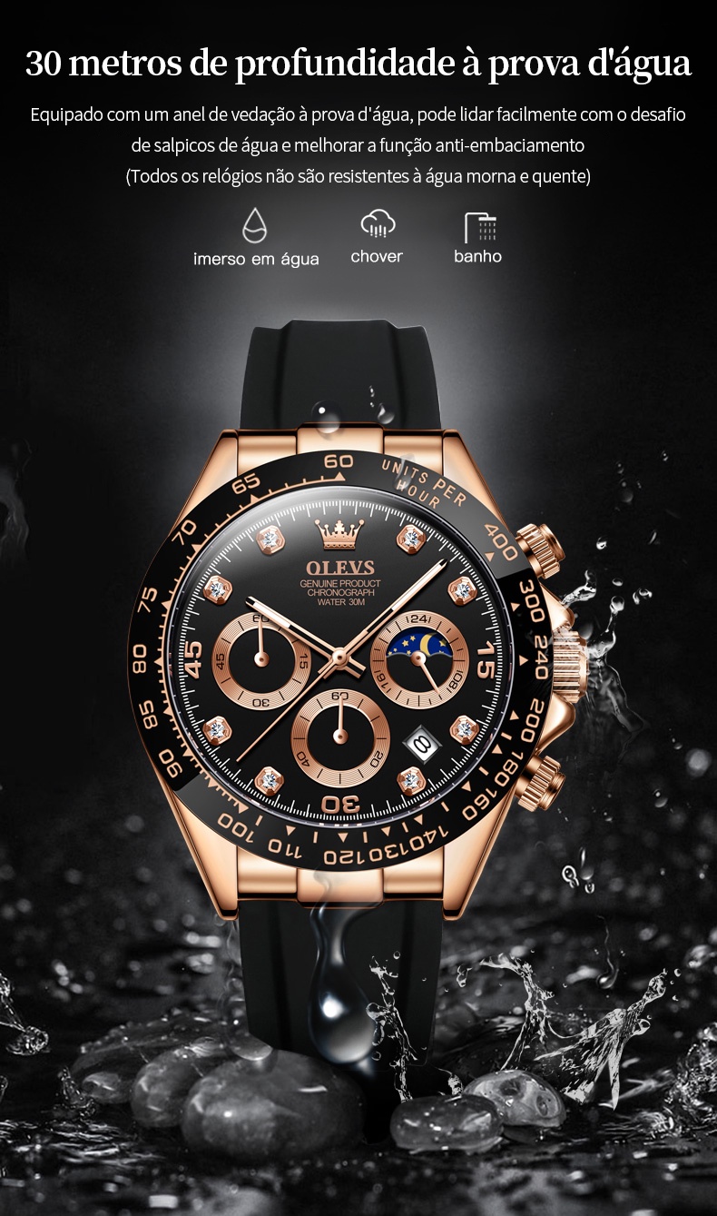 OLEVS 2875 Relogio Masculino Relógio Masculino A Prova d Água Original ...