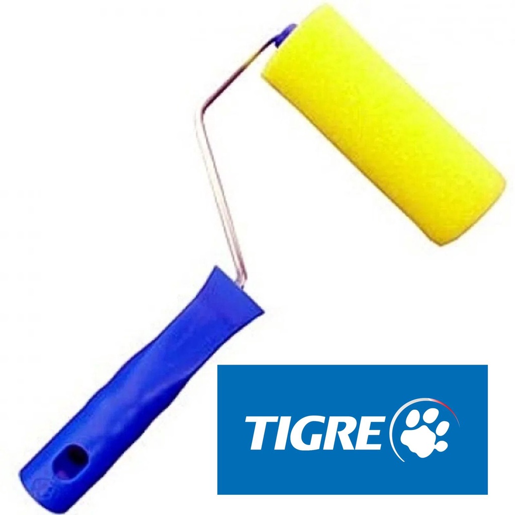 Rolo de espuma Tigre ( 9cm ) C/Cabo 1 unidade ( AMARELO ) | Shopee Brasil