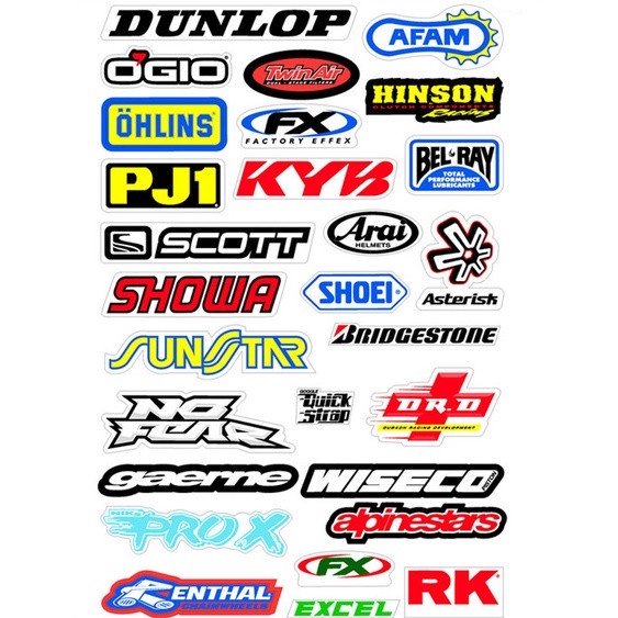 Cartela De Adesivos Moto Motocross Carro Bike Caminhao 28 -- adesivos para carros e motos ...