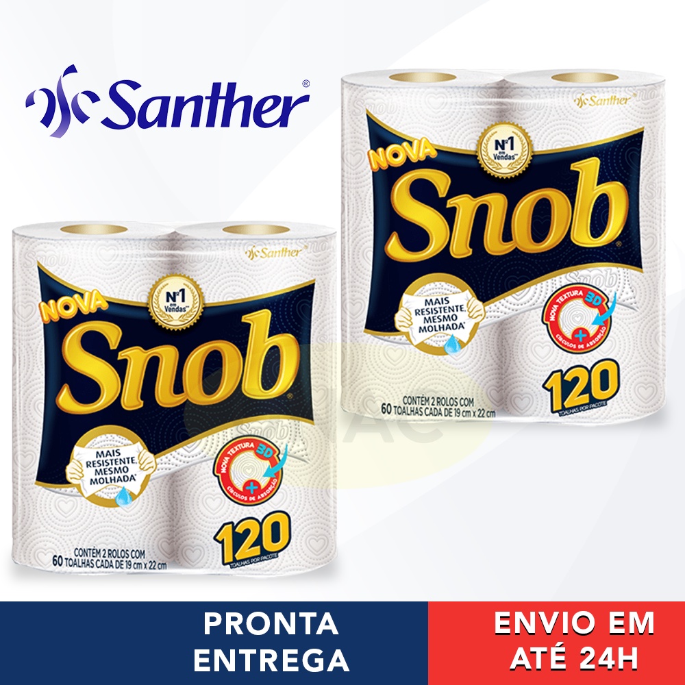 Kit 2 pacotes de Papel Toalha Snob Cozinha Branco Picotado 4 rolos ...