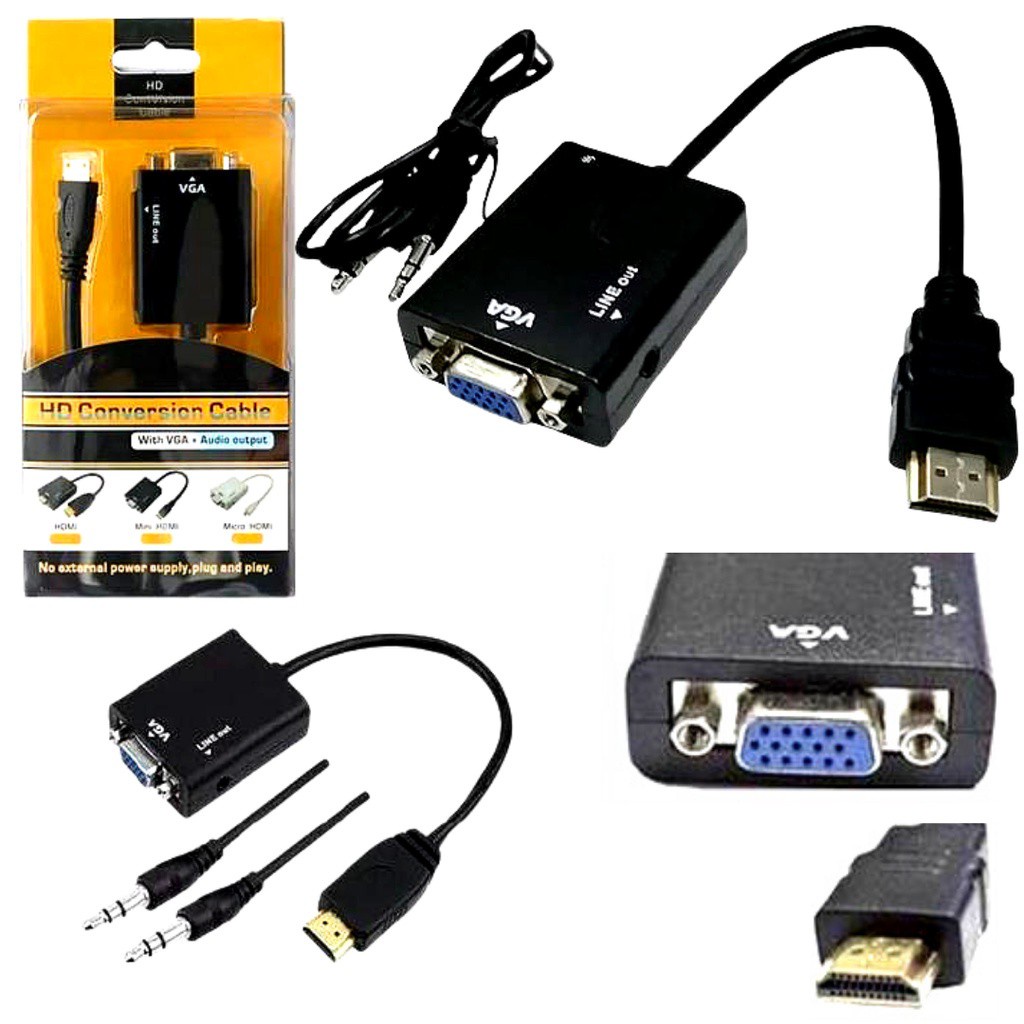 HD conversion Cable - Cabo Conversor HDMI - VGA | Shopee Brasil