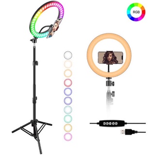 Ring Light Colorido 12 Polegadas 30cm Com Tripe 2,10mt - Kit YouTuber RGB Hing | Shopee Brasil